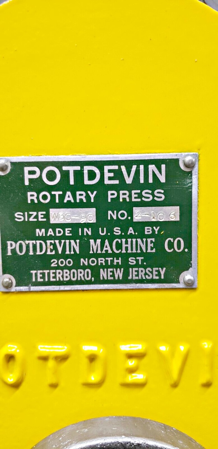 Potdevin 30" Rotary Press (used) Item # UE-070720A (Florida) - AIM ...